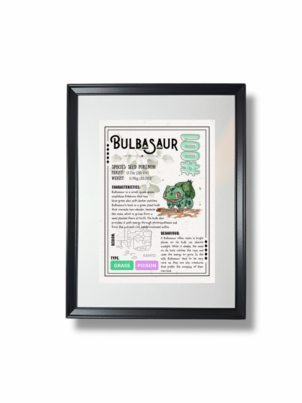 Bulbasaur Pokèdex Fact File – Halewood Illustrations